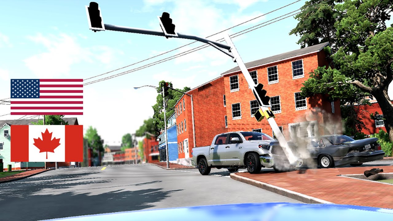 Crashes in USA & Canada 001 (BeamNG Drive) - YouTube