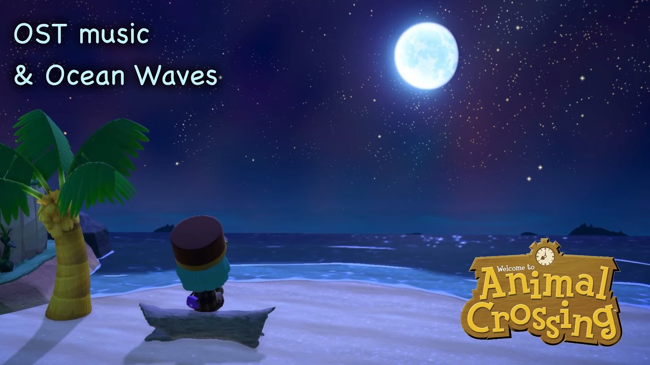 ASMR Animal Crossing - OST and Ocean Beach Wave Sounds - YouTube