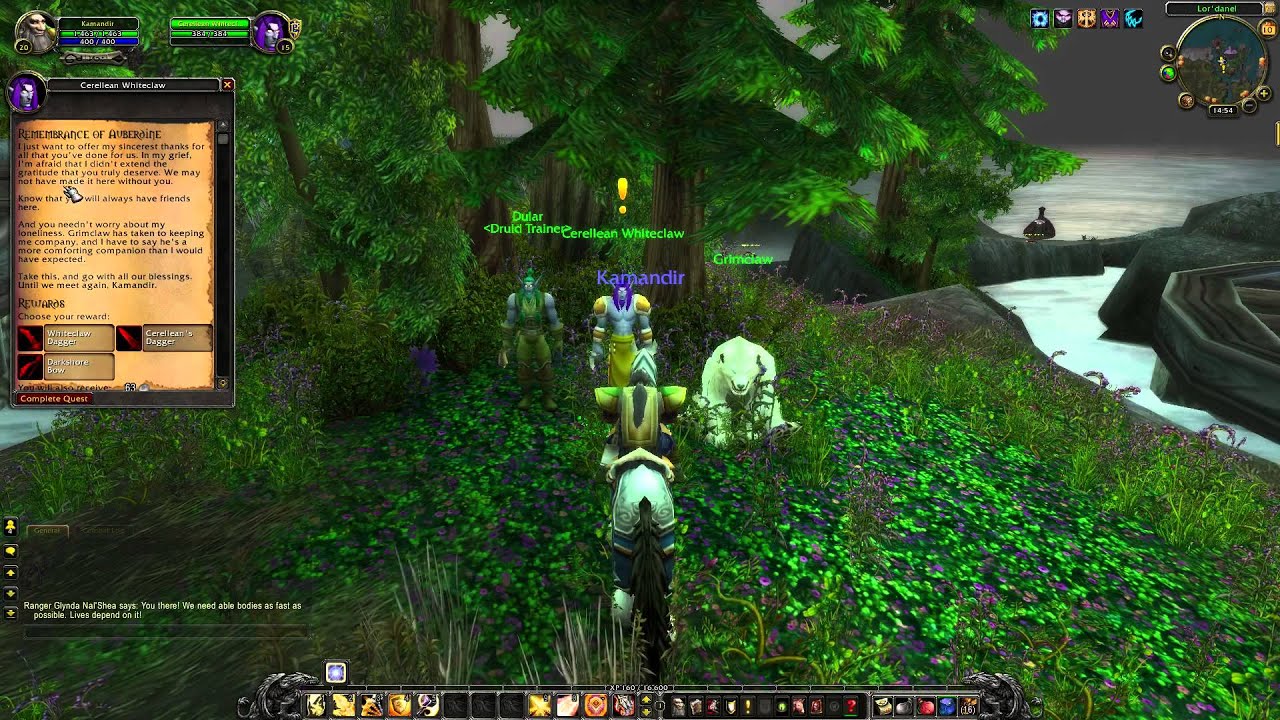 WoW quest #642 Remembrance of Auberdine - YouTube