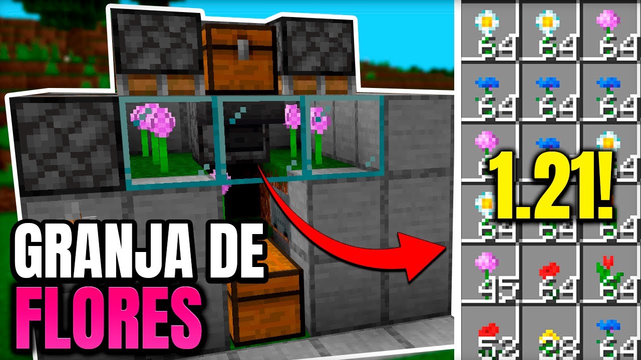 🌺 Granja de Flores (Muy fácil y ampliable) · Minecraft Bedrock 1.21 - YouTube