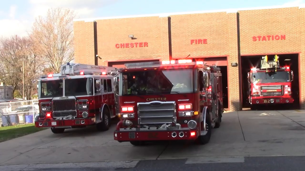 Chester City Bureau of Fire Responding to a Reported House Fire - YouTube