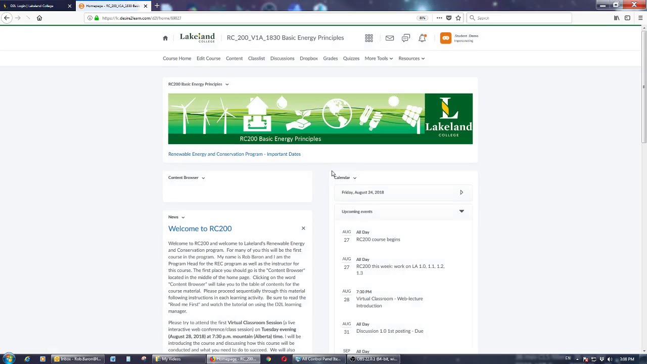 D2L Tutorial for REC Courses - YouTube