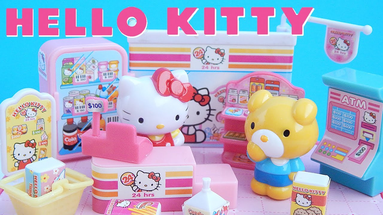 Hello Kitty Convenience Store Play Set LPS Goes Shopping Parody - YouTube