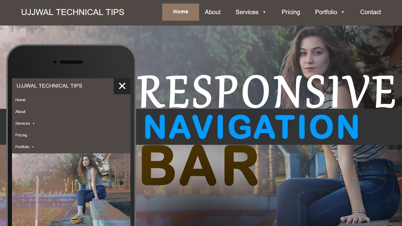 Responsive Dropdown Navigation Bar With Html Css And Javascript With 5132