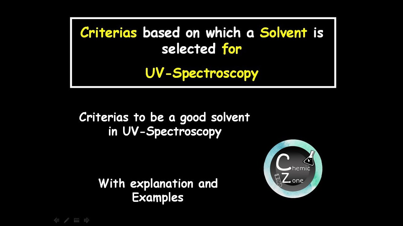 Criterias to be a good solvent in UV-Spectroscopy | How can we select ...
