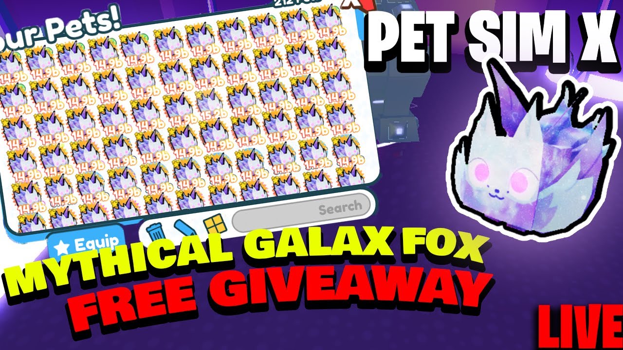 🔴LIVE! PET SIM X🛸MYTHICAL GALAXY FOX Free Giveaway! | Brockenskull ...