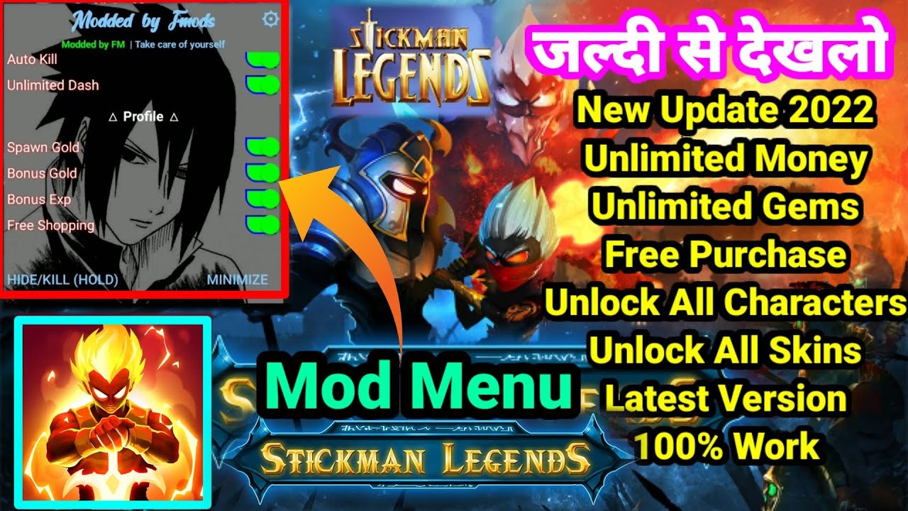 Stickman Legends latest mod menu version 2.8.1 2022 - YouTube