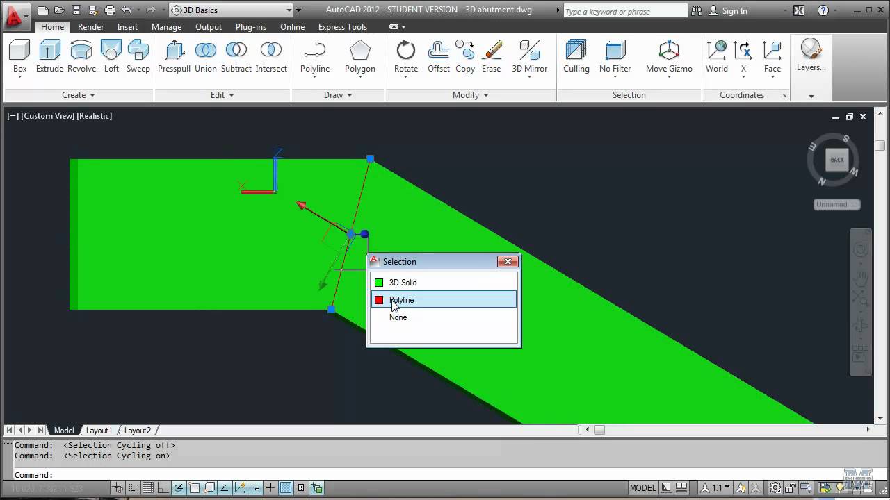 AutoCad 17 - Drawing a bridge abutment in 3D - YouTube