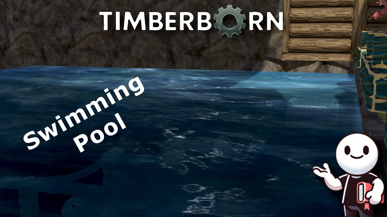 Building A Cave Swimming Pool And Flooding It - Timberborn v1.0 Hard ...