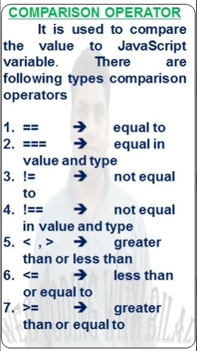 Comparison in JavaScript in Urdu/Hindi | Web Coding With Bilal - YouTube