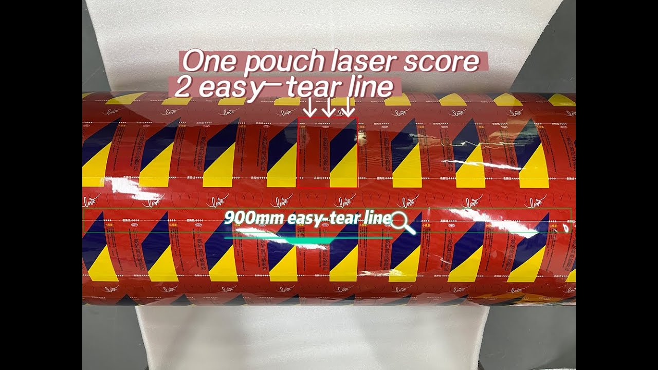Roll to roll laser scoring machine for flexible packaging pouch，cross ...