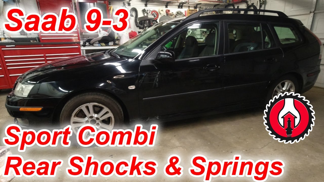 Saab 9-3 Sport Combi Rear Shocks Springs - YouTube