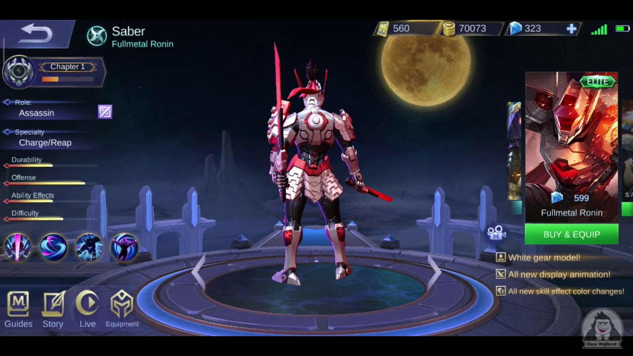 Saber - Mobile Legends Hero - All Skin and Skill Description (July 2019 ...