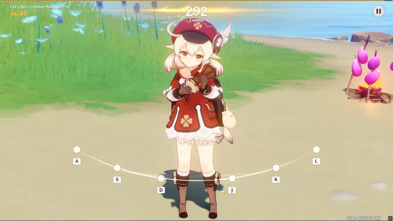 Klee playing Klee theme '"Let's Go, Crimson Knight!" difficulty Pro first try Full Perfect Combo ...