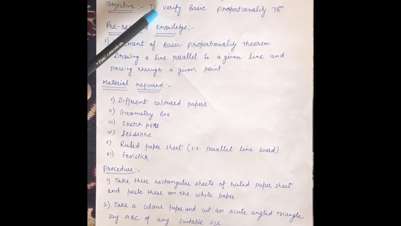 Class 10th | Maths lab | Activity based on Basic proportionality ...