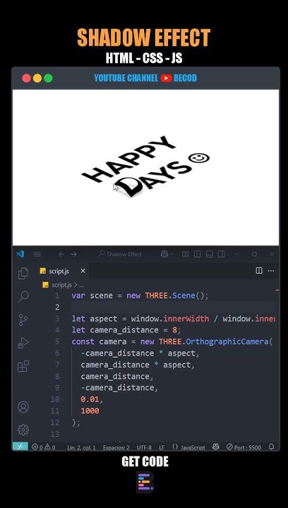 Shadow Effect #programación #javascript #htmlcss #desarrolloweb #inspiration #animation - YouTube