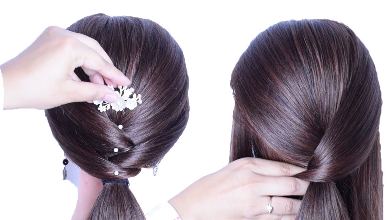 Juda WITHOUT clutcher | Easy juda with ruber band and hair pins | s for ...