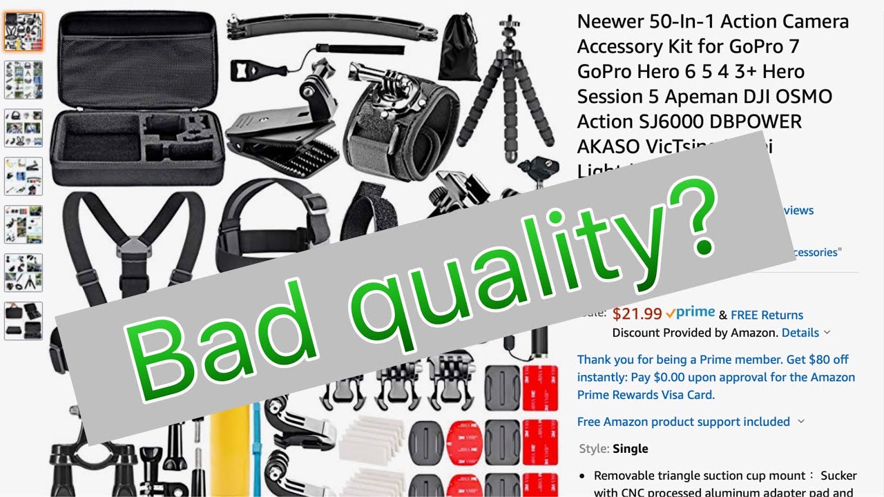 Cheap GoPro Accessory Bundle on Amazon - Is it any good? - YouTube