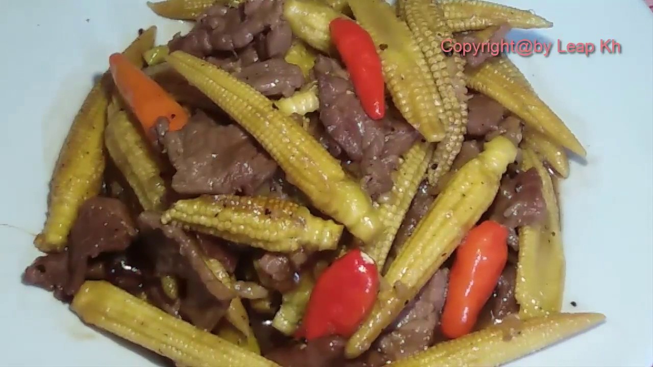 Baby Corn with Pork Recipe - YouTube