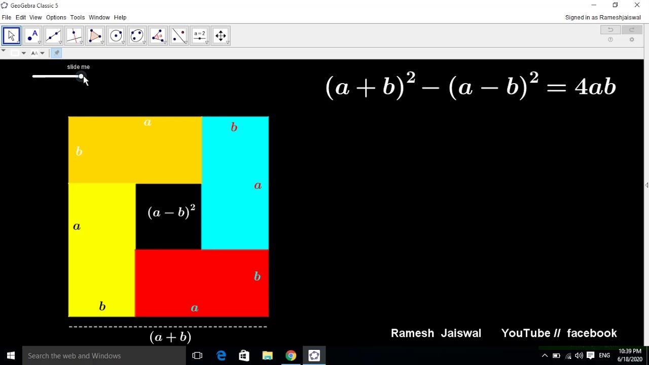  a b 2 a b 2 4ab Use GeoGebra YouTube