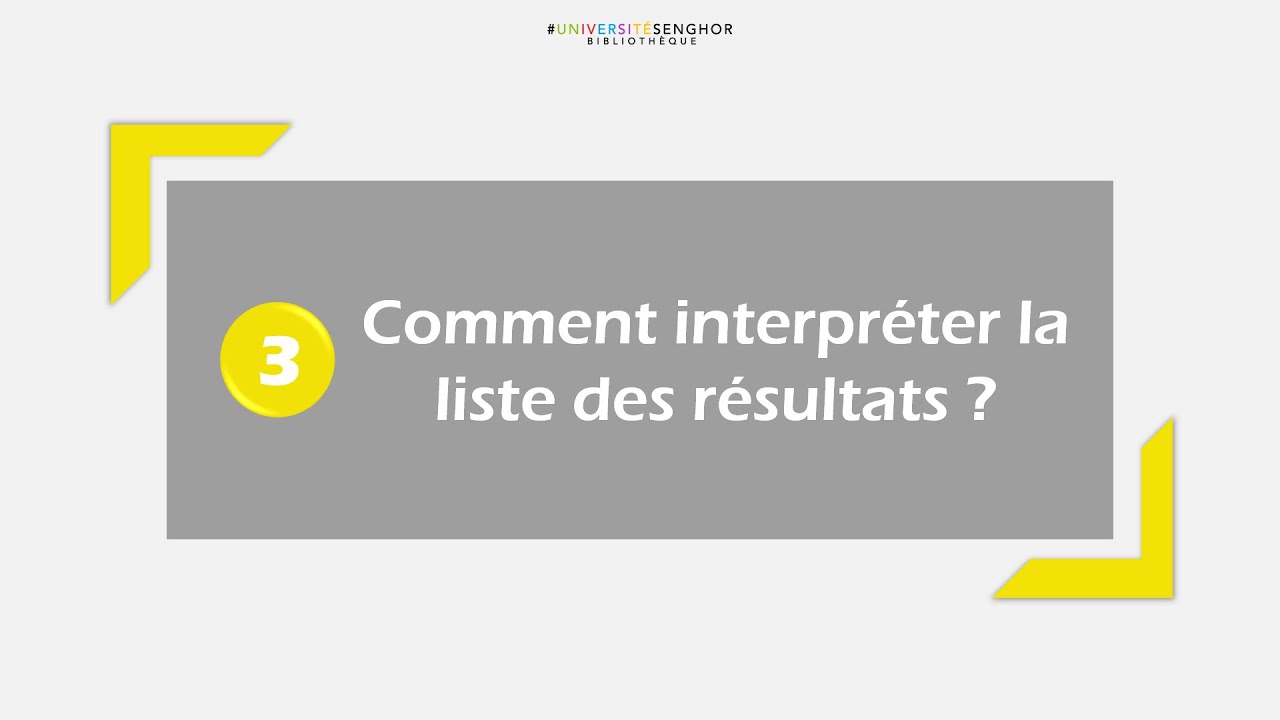 Comment interpréter la liste des résultats ? - ScholarVox - YouTube
