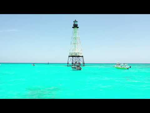 Florida Keys, Alligator Reef Lighthouse July 2020/Флорида Кийс Дрон ...