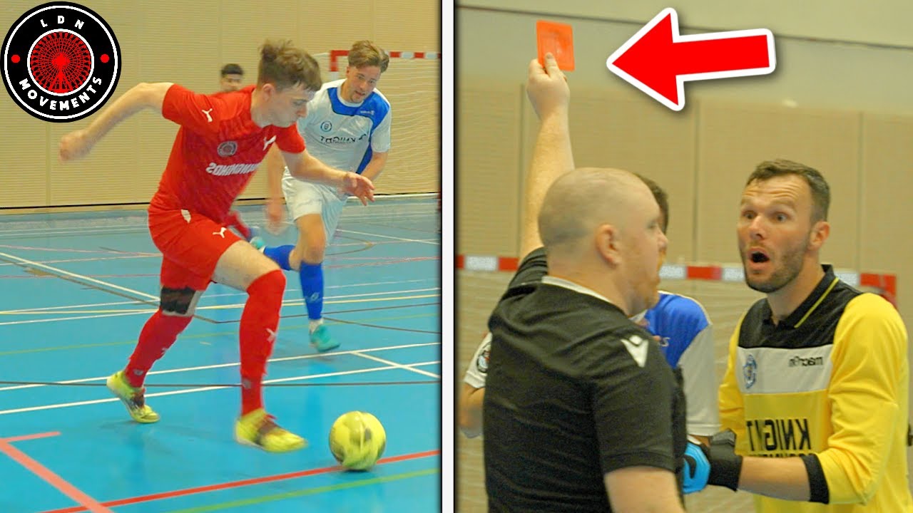 I Played in a PRO FUTSAL MATCH! Goalkeeper RED CARD? (Football Skills ...
