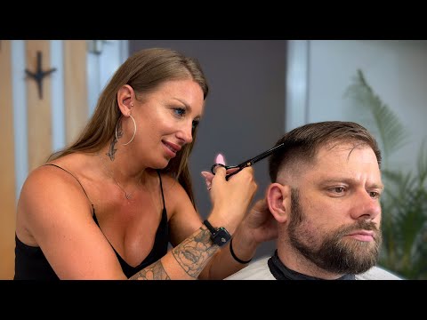 I Made This Serious Man Smile 😊 | Barber Haircut & Beard Shave ASMR
