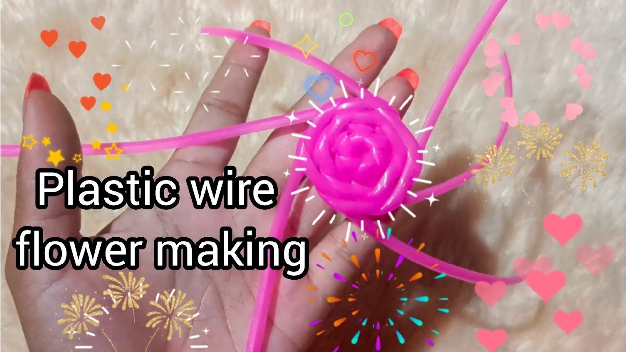 Plastic wire flower making tutorial for beginners//sobikachari - YouTube