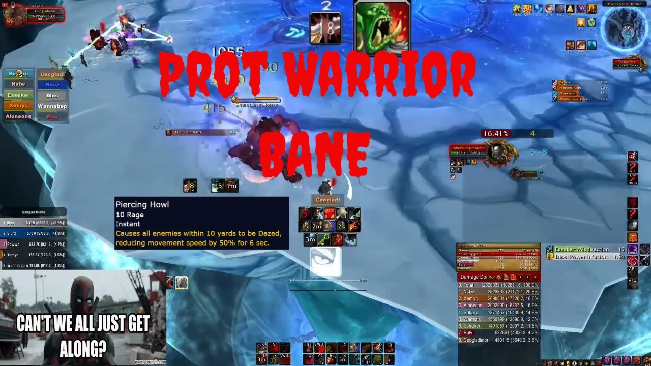 Commentating Protection Warrior @ Bane [ Icecrown 10 Man HC ] - YouTube