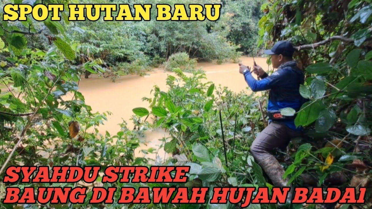 TAK MENYERAH, MANCING BAUNG DI TERPA ANGIN DAN HUJAN DERAS - YouTube
