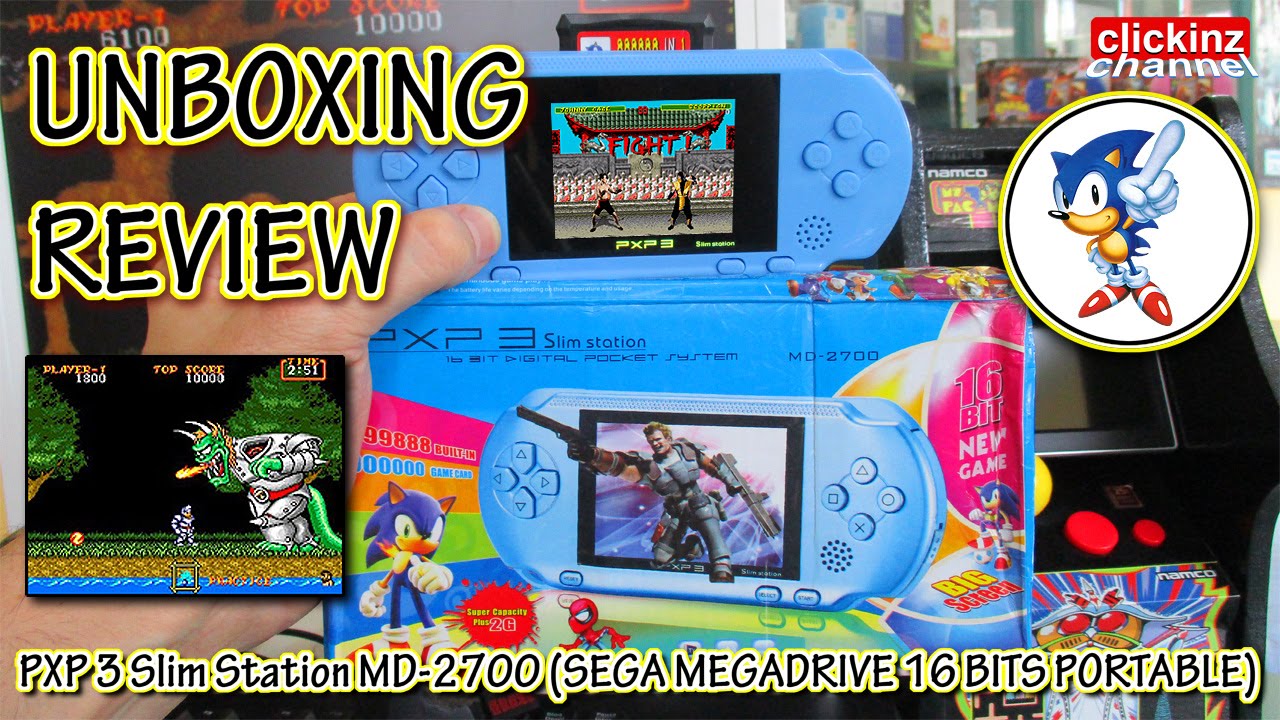MegaDrive Genesis Portable PXP 3 Sega Retro Console PXP3 Slim Statio ...
