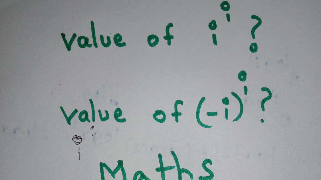 value of i power i, mathematics - YouTube