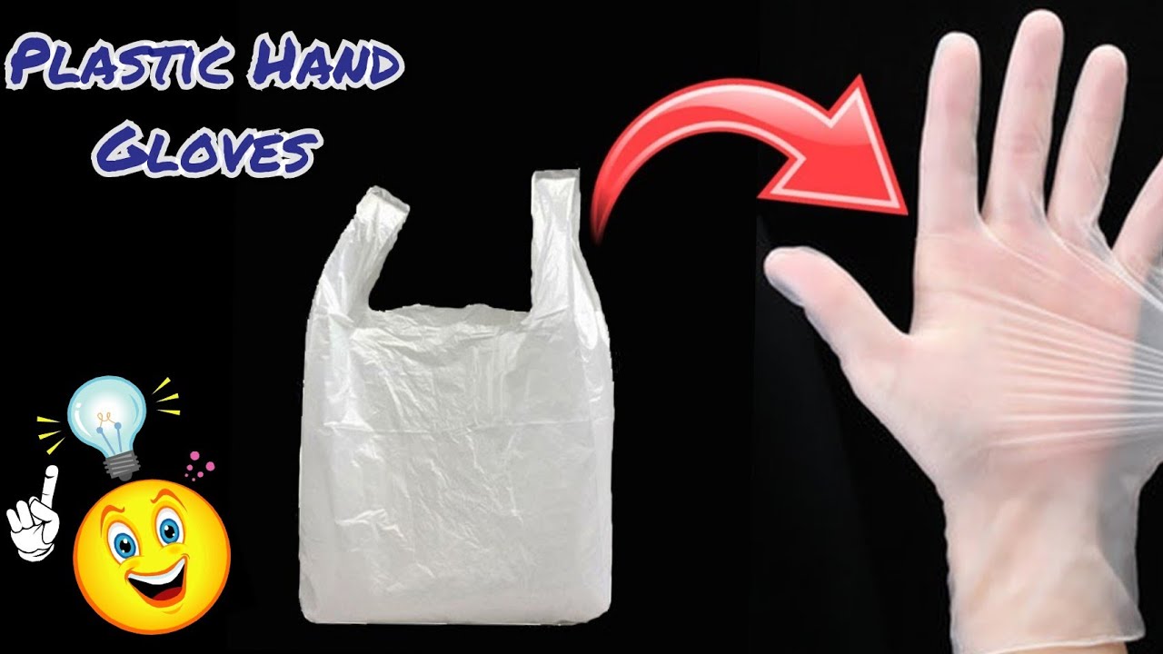 Diy How to make hand gloves used with carry bag |plastic gloves making ...