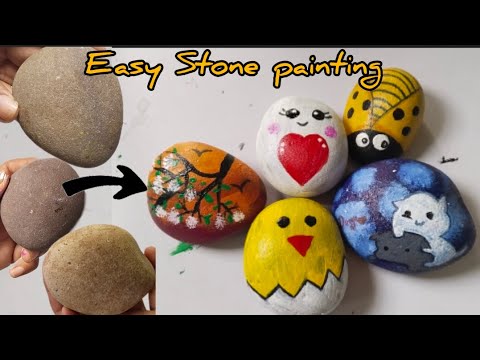 5 easy and cute stone painting diy #art #trending #artwork #painting # ...