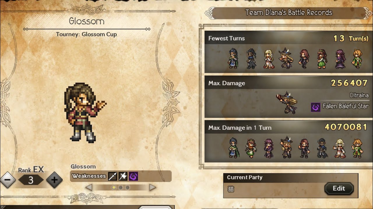 Octopath CotC - Glossom EX3 13T ft. Ditraina - YouTube