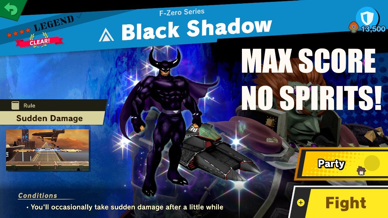 Super Smash Bros. Ultimate - Black Shadow no Spirits (MAX SCORE, NO ...