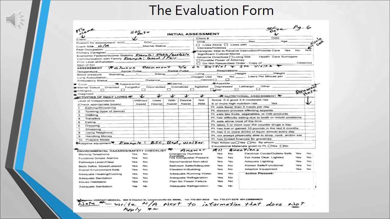 Sample Nursing Evaluation 39 Printable Nursing Assessment Forms