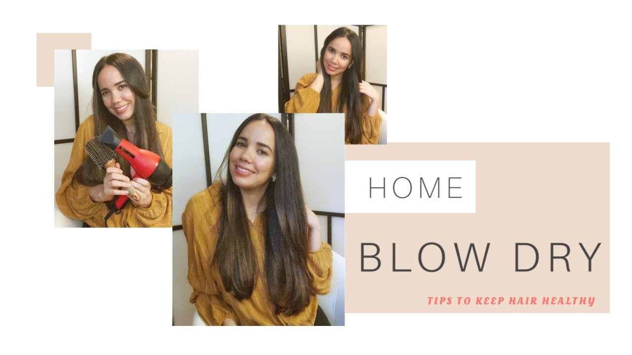 How to Blow dry/ Blow Out Hair at Home┃Curly to Straight┃Wet to Dry ...