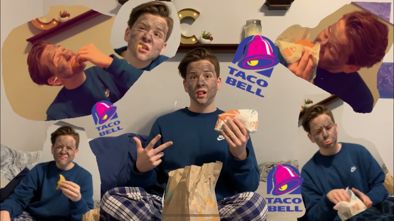 eating taco bell with a face mask on in my pjs in my bed - YouTube