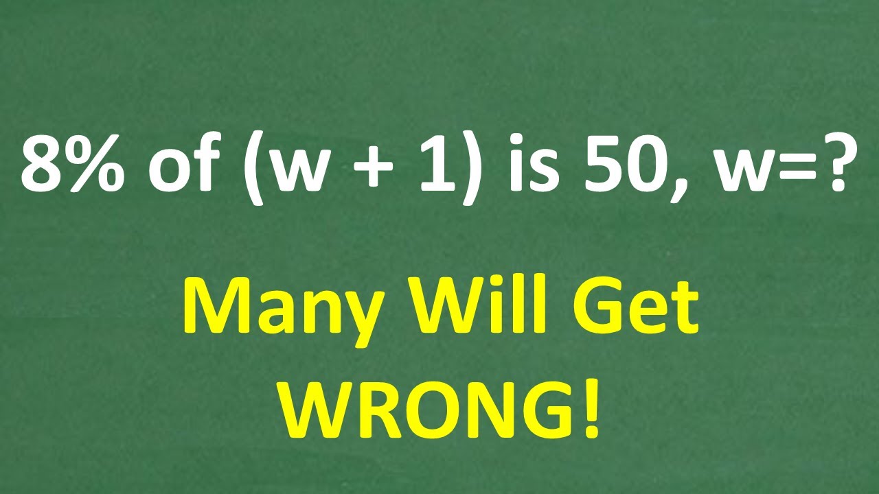 Can You Solve This Tricky Percent Problem? MANY will get WRONG! - YouTube