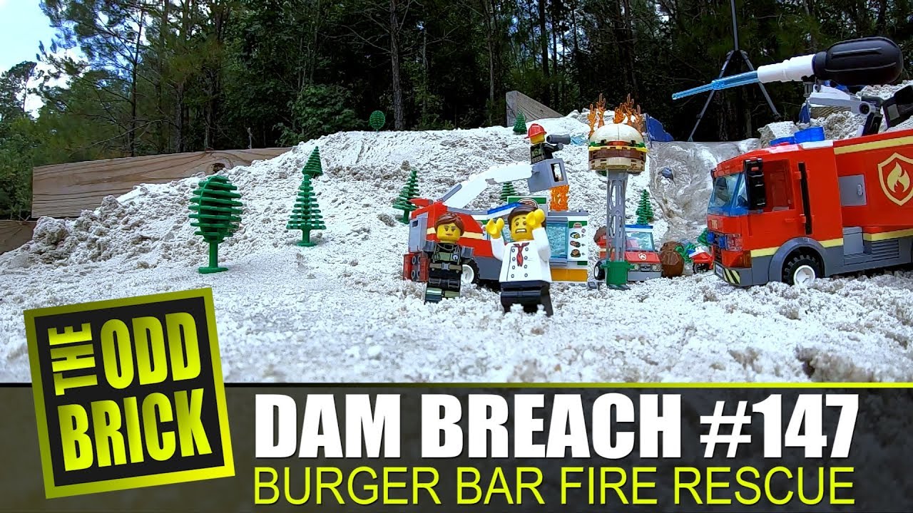 LEGO Dam Breach #147 - Burger Bar Fire Rescue - YouTube