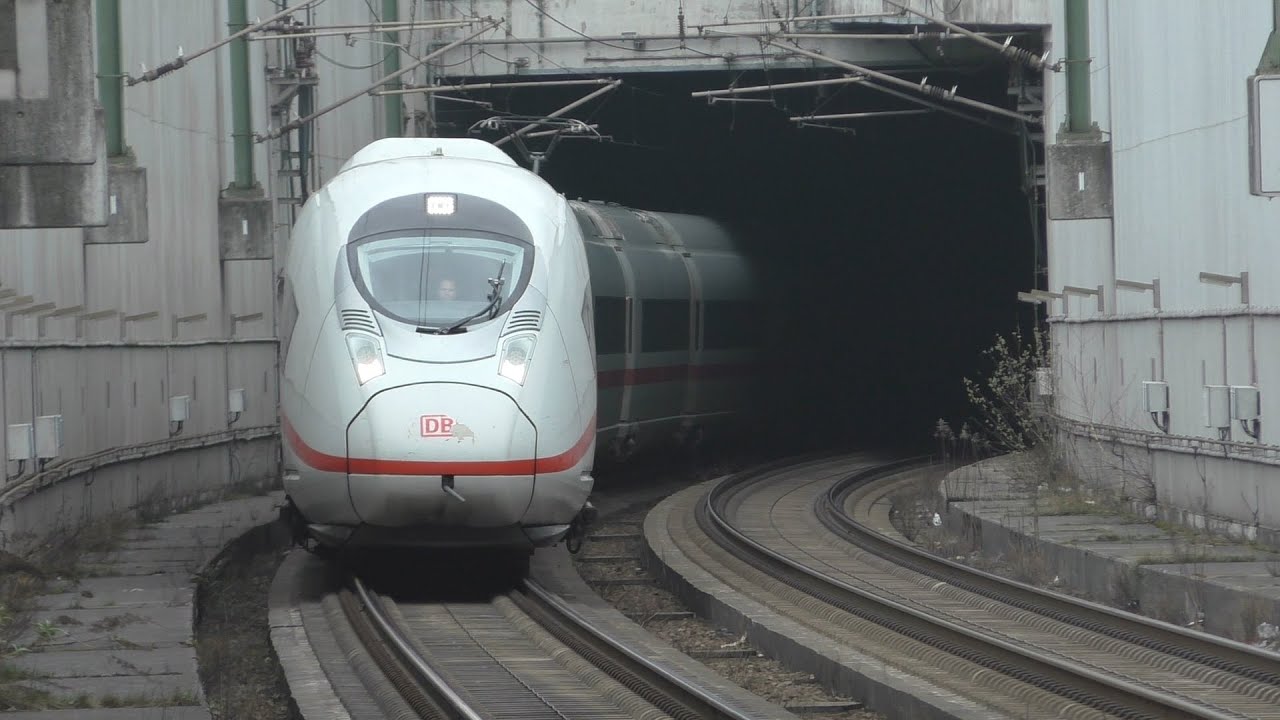 ICE High-Speed Train passing station at 80 mph - YouTube