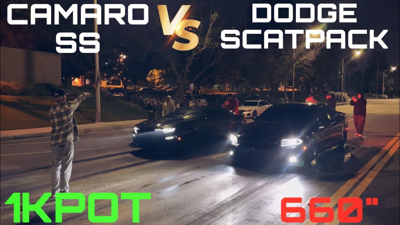 CAMARO SS VS SCATPACK 1KPOT #mexico #racing #dodge #camaro #e85 - YouTube
