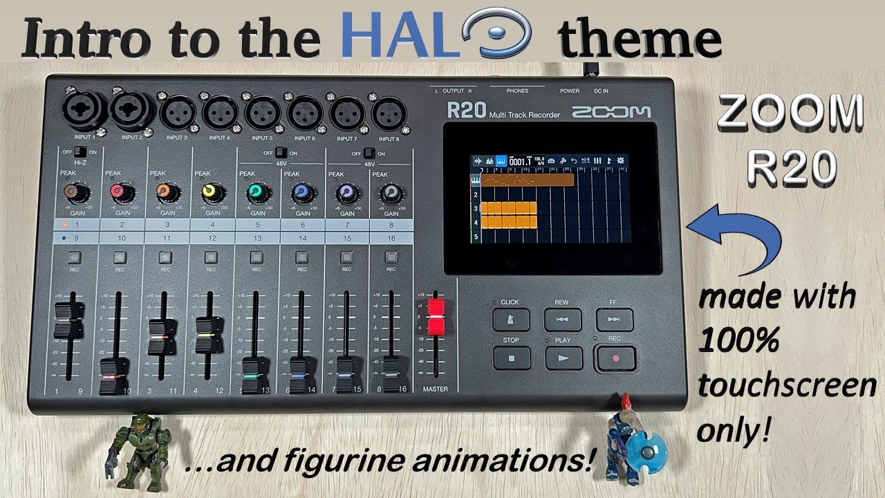 HALO theme played with ZOOM R20 synth tracks and figure animations. No ...