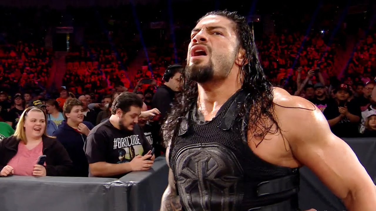 Roman Reigns Spears Braun Strowman through barricade: On this day in ...