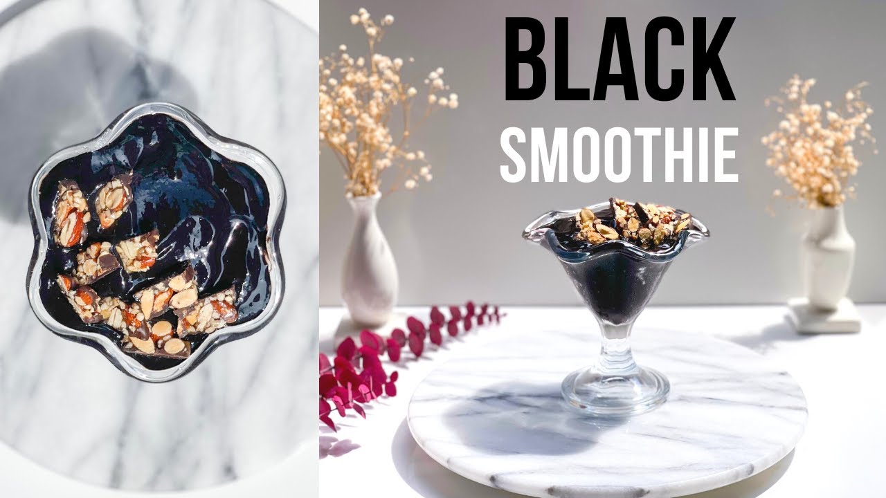 Black Smoothie Bowl | Chocolate Papaya & Blueberry thick smoothie ...
