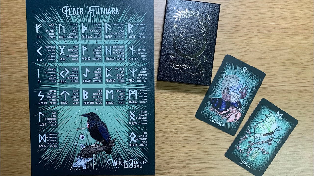 The Witch's Familiar Runic Oracle & Runic Reference Sheet | 盧恩符文神諭卡 ...