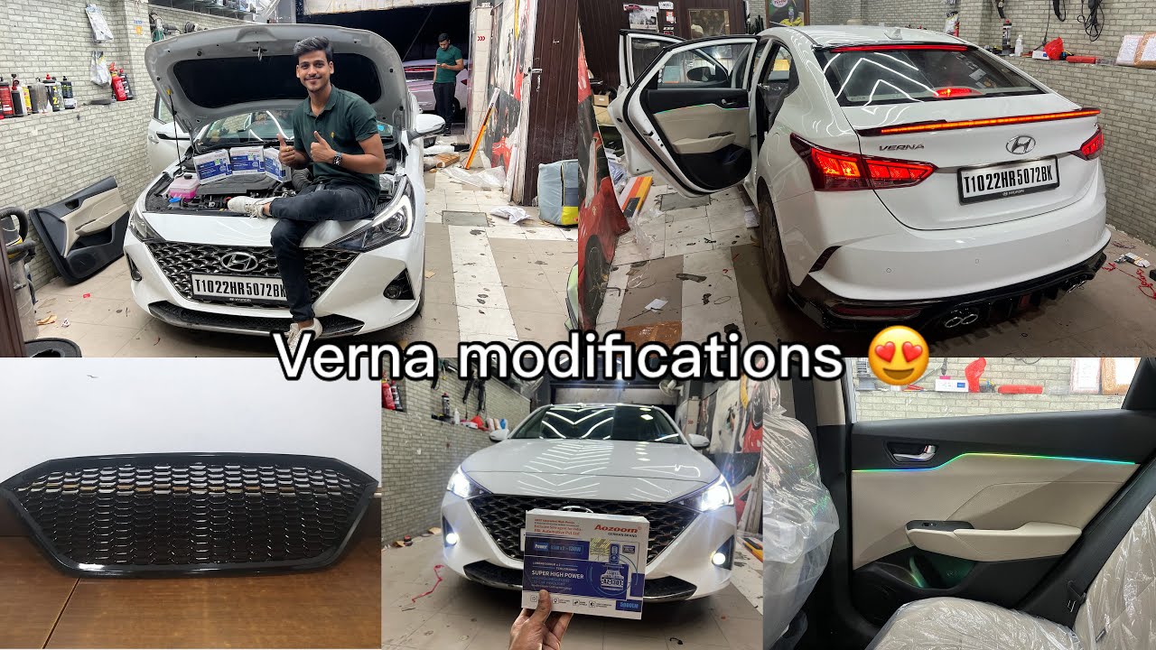 2022 verna sx modified | Roof spoilers for verna | diffuser for verna ...
