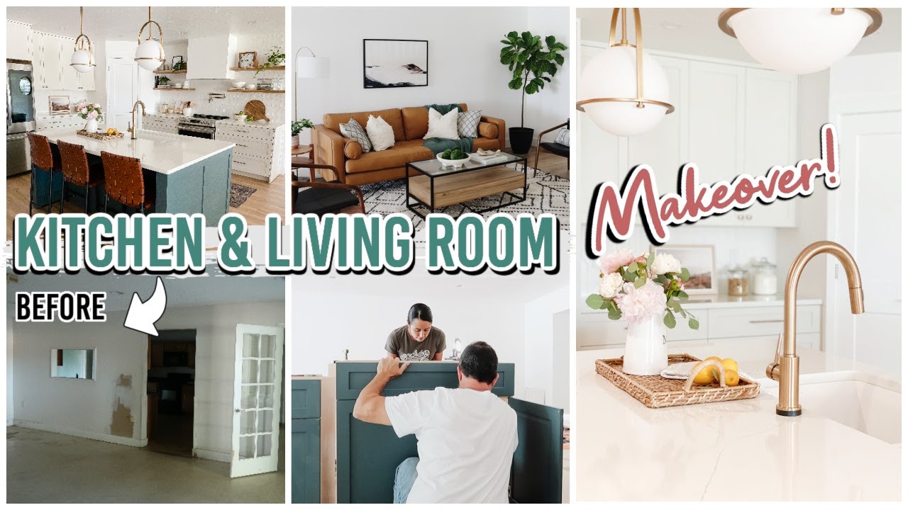 EXTREME KITCHEN & LIVING ROOM MAKEOVER! | Fixer Upper Flip House Reno ...